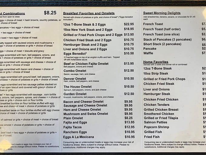 This menu isn't trying to reinvent breakfast—it's perfecting it, one affordable classic at a time.