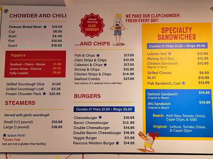 The menu board – where life-changing decisions are made daily. Pro tip: anything with "award-winning" next to it isn't lying.