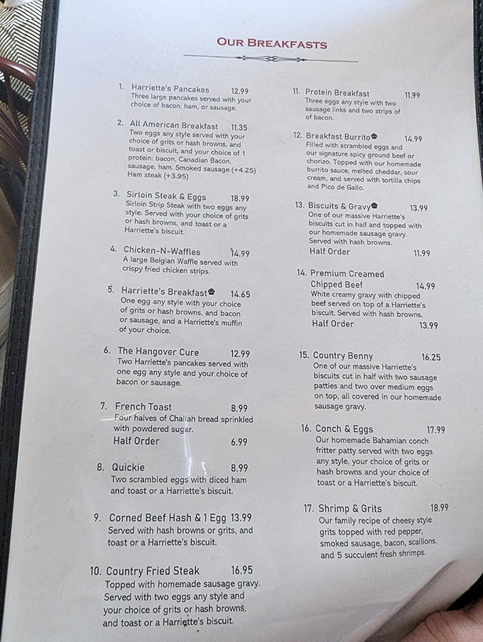 This menu isn't just a list of food – it's a roadmap to happiness. The "Hangover Cure" isn't just cleverly named; it's practically medicinal.