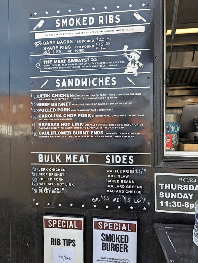 This menu isn't just a list—it's a roadmap to happiness. "The Meat Sweats" isn't a warning; it's a challenge worth accepting.