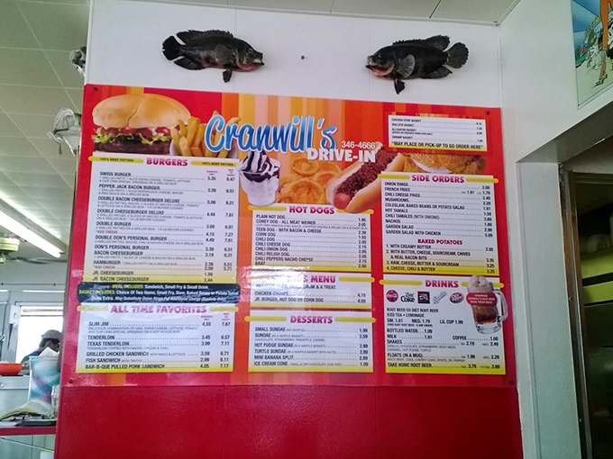 This menu board isn't trying to impress food critics—it's promising satisfaction with straightforward classics that have kept locals coming back for generations.
