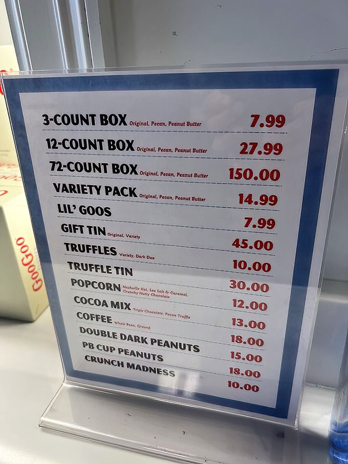 The menu board reveals a treasure map of sweetness, from classic clusters to premium innovations that'll make your sweet tooth stand at attention.