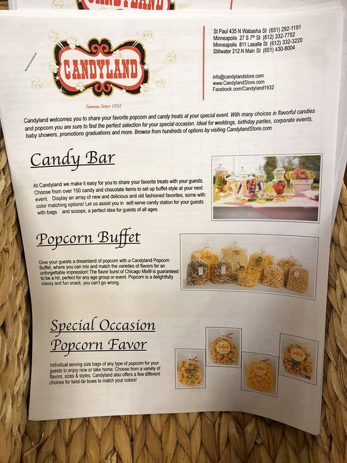 Not just candy – Candyland offers sweet solutions for life's celebrations with candy bars and popcorn buffets that make wedding cake look boring.