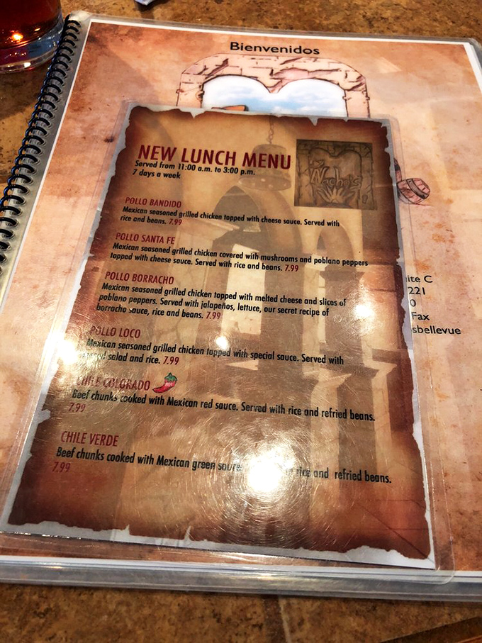 This menu isn't just a list of dishes—it's a roadmap to happiness. The Pollo Bandido alone is worth the drive to Franklin.