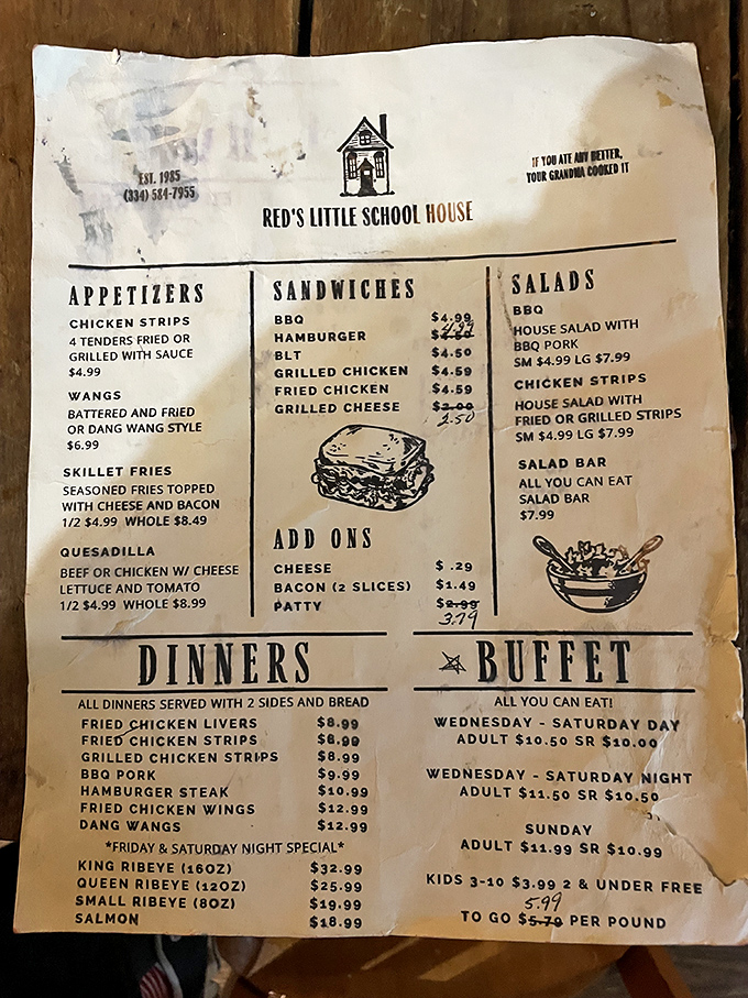 This menu isn't just a list of dishes—it's a love letter to Southern cooking traditions, complete with the promise that "if you ate any better, your grandma cooked it."