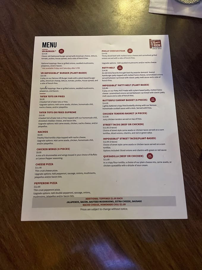 The menu reads like a love letter to unpretentious American classics – burgers, steaks, and comfort food that won't make you Google ingredients or question your life choices.