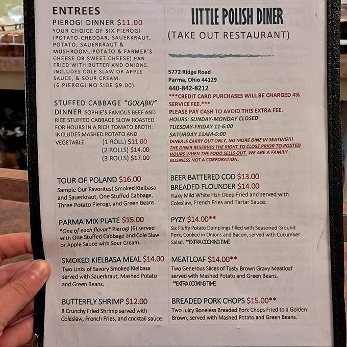 This menu isn't just a list of dishes—it's a passport to Poland without the jet lag or language barrier.