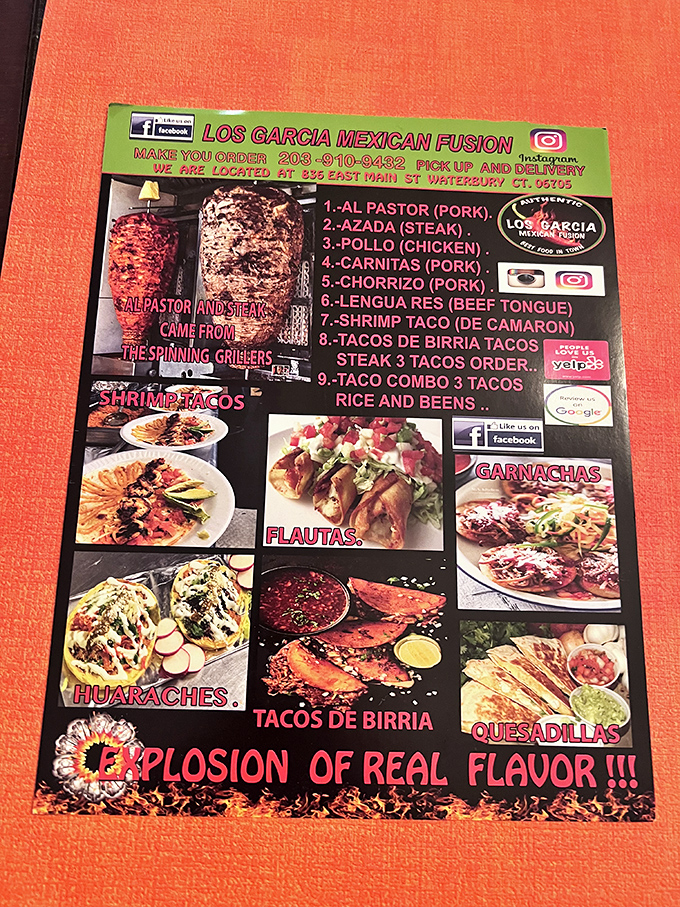 Decision paralysis has never been so delicious. The menu board showcases an "EXPLOSION OF REAL FLAVOR!!!" that delivers on its enthusiastic promise.