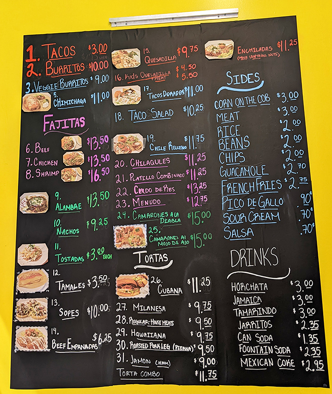 This menu board isn't just informative—it's a roadmap to happiness. Choose your own adventure, but there are no wrong turns here.