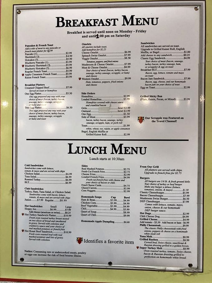 This menu isn't just a list of food—it's a roadmap to happiness. The heart symbols mark dishes that might just change your life.