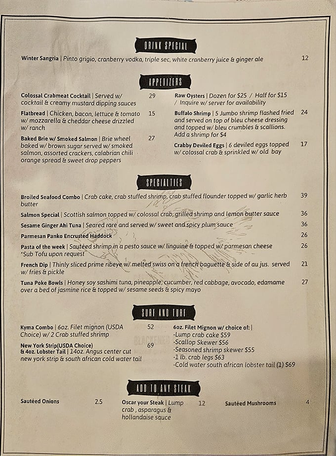 The menu reads like a love letter to the ocean—each dish promising a vacation for your taste buds.
