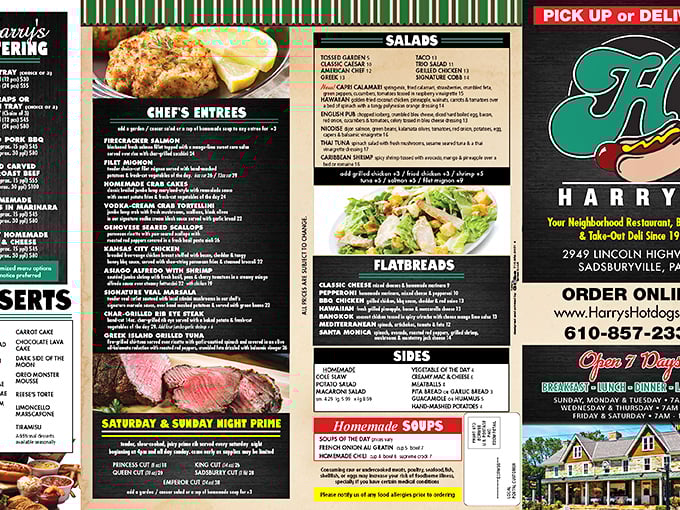 A menu that defies expectations – from crab cakes to prime rib, Harry's proves hotdogs are just the beginning.
