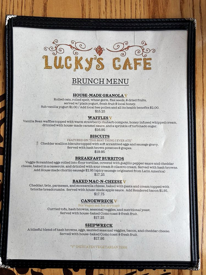 This menu isn't just a list—it's a roadmap to happiness. The "Shipwreck" and "Canoewreck" names alone deserve a standing ovation.