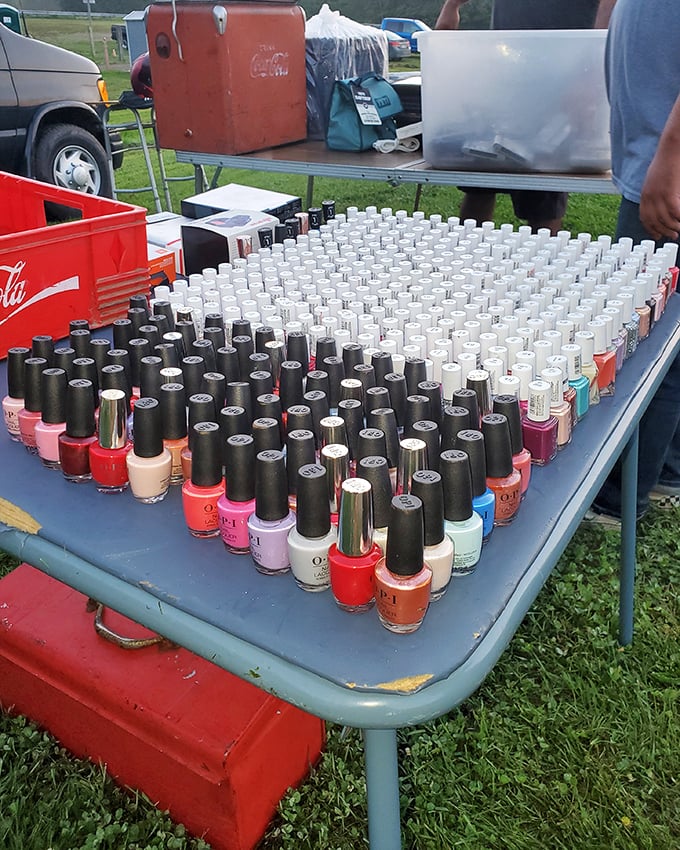 A rainbow arsenal of nail polish that would make even the most dedicated salon professional whisper, "I need them all."