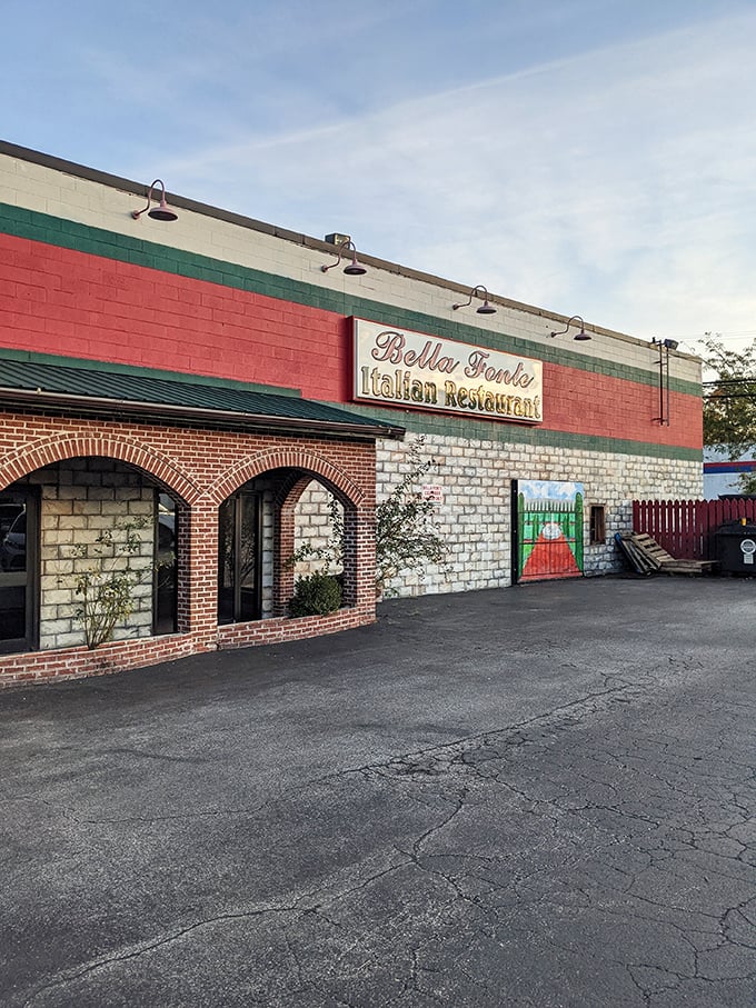 Bella Fonte's tricolor façade promises authentic Italian flavors without the passport requirement. The kind of place where pasta dreams come true.
