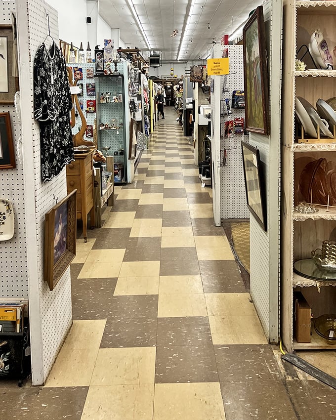 Down the rabbit hole you go—each aisle promises treasures from different decades, with vendors curating their own little museums of Americana.