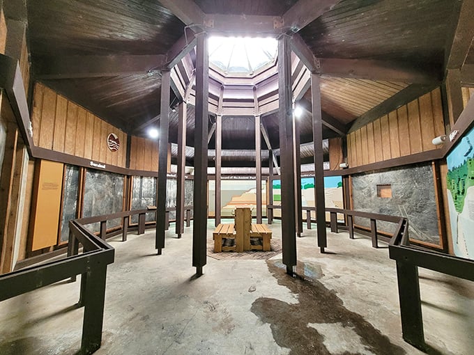 Inside the visitor center, exhibits prepare you for the journey ahead. Think of it as Earth's own personal movie trailer – "Coming soon: a hole lot of amazement!"