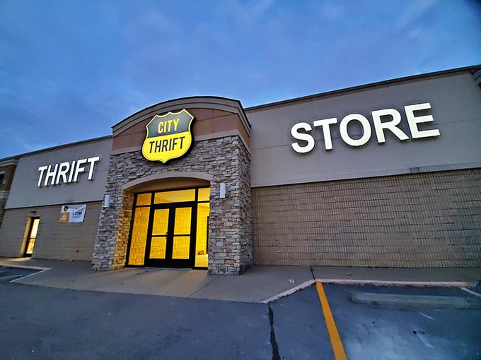 City Thrift's interior is the retail equivalent of Mary Poppins' bag—somehow bigger on the inside than physics should allow.