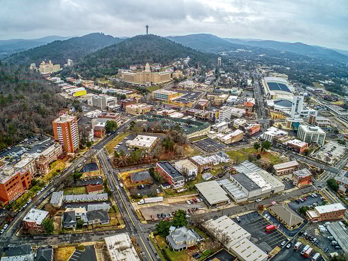 Hot Springs' main drag invites you to stroll through history – thermal waters and affordable living in one charming package.