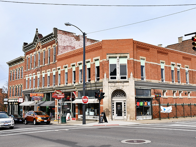 Mansfield's historic downtown corner building anchors the neighborhood with its classic brick architecture and inviting storefronts, a postcard from America's heartland.