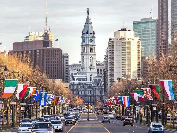 Philadelphia's Benjamin Franklin Parkway stretches before you like America's Champs-Élysées – flags waving hello to visitors from around the world.