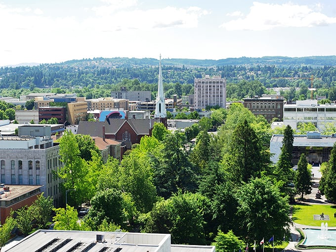 Salem's skyline offers that perfect balance - enough tall buildings to find your way home, not enough to block the mountain views.
