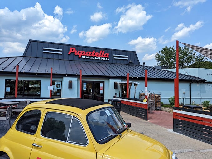 That little yellow Fiat parked outside Pupatella is basically saying, "The pizza inside is as authentically Italian as I am!"