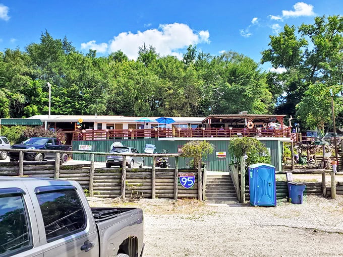 This weathered exterior promises authentic flavors that would make any angler proud of their catch.