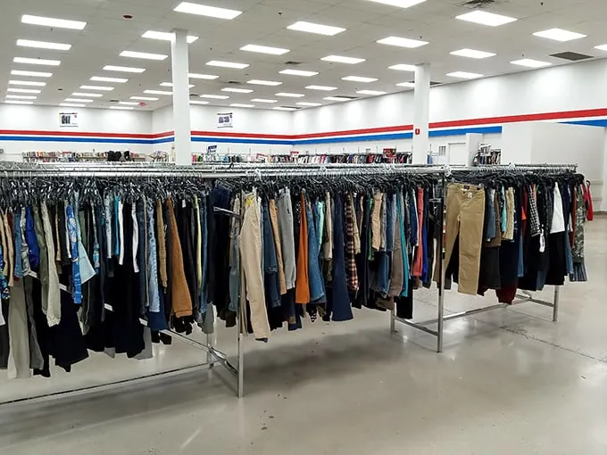 Rack after colorful rack of possibilities! Each hanger holds a story and potentially your next favorite outfit.
