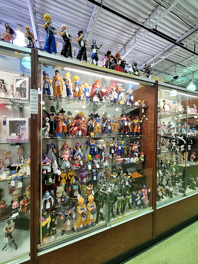 Anime heaven for collectors! This glass case contains more character development than most streaming service originals.
