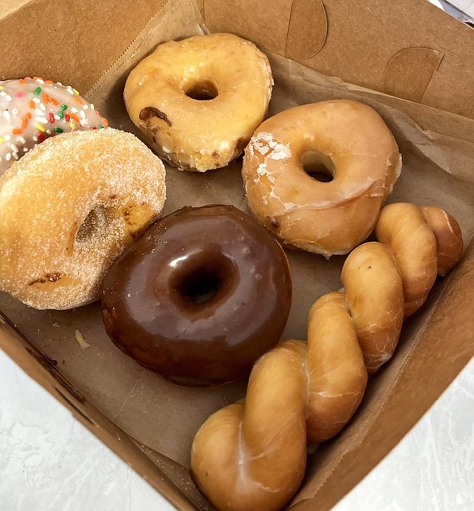 The donut box of dreams. That twisted beauty in the corner? It's called a tiger tail, and it might change your life.