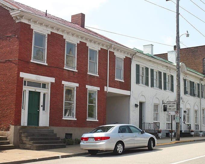 These historic row houses speak volumes about Waynesburg's architectural heritage. Red brick and white trim—the town's version of formal attire.