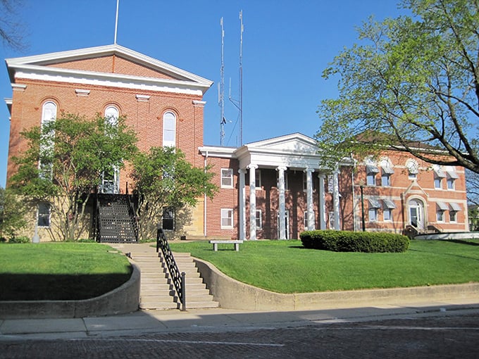 The Carroll County Courthouse isn't just keeping time—it's keeping history. Those columns practically demand you stand up straighter as you walk by.