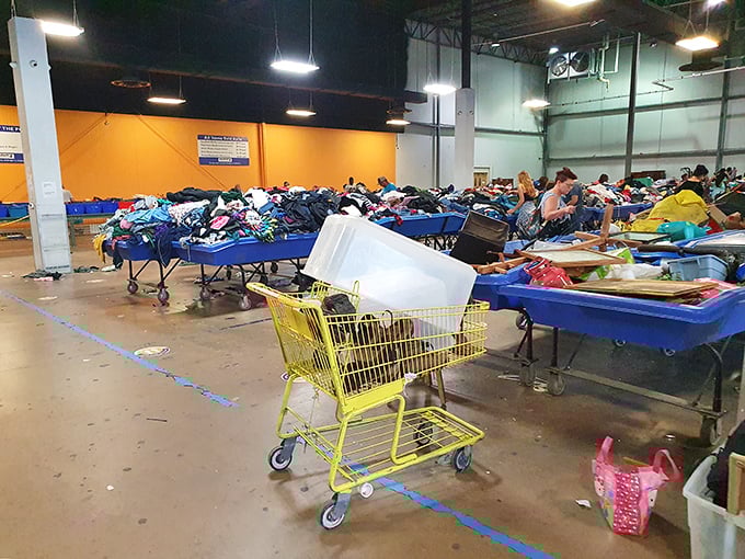 Toy trucks and childhood memories waiting to be rediscovered. One shopper's castoffs become another family's beloved playthings at pennies per pound.