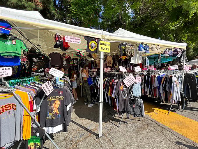 The t-shirt hall of fame where rock bands, sports legends, and cartoon characters from your childhood patiently wait to be rediscovered and loved again.