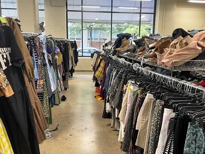 The thrill of the hunt captured in one image—racks upon racks of potential style statements waiting for their second act.