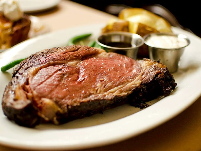 This isn't just prime rib – it's a masterpiece of meat that makes you want to cancel all other dinner plans for the foreseeable future.