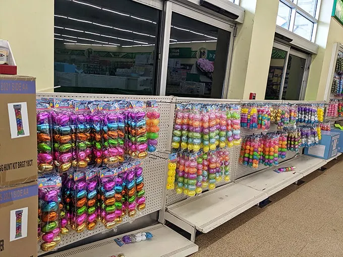 A rainbow explosion of Easter eggs proves that holiday magic doesn't require emptying your wallet—just a dash of imagination.