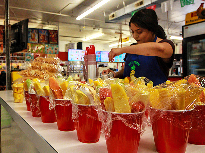 These cups of fresh fruit aren't just snacks—they're portable sunshine, ready to brighten your shopping adventure with every juicy bite.
