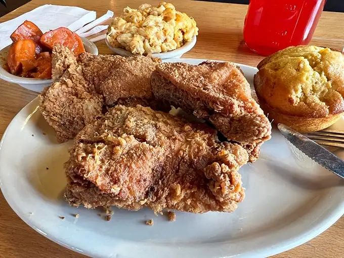 Golden-brown perfection that makes Colonel Sanders look like an amateur. This chicken doesn't just talk the talk—it clucks the cluck.