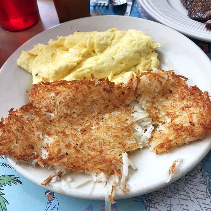 Hash browns with the perfect crisp-to-tender ratio – the kind that make you wonder why anyone would ever choose home fries instead.