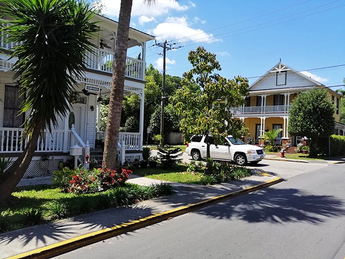 These pastel-colored historic homes aren't just pretty facades—they're living museums where generations have rocked on porches watching the world change.