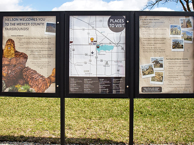 The ultimate tourist trifecta: directions to local attractions, Sasquatch trivia, and photographic evidence. The truth is out there—specifically, right here in Celina.