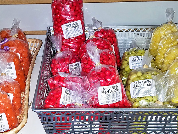 Jelly Belly heaven! These vibrant red apple beans aren't just candy—they're tiny flavor grenades waiting to transport you back to simpler times.
