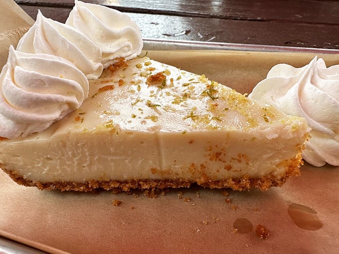 This key lime pie doesn't just end a meal—it defines it. Creamy, tart perfection with a graham cracker crust that would make Florida's citrus farmers proud.