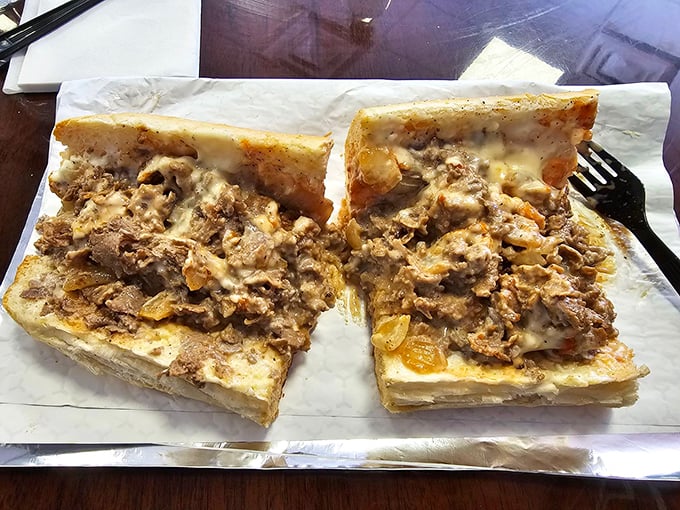 Behold the star attraction – a cheesesteak where meat and cheese achieve such perfect harmony, they could tour as a Broadway musical.
