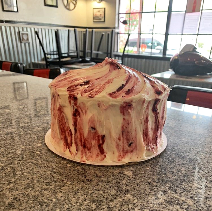 When cake meets breakfast standards, magic happens – this lemon marionberry creation proves the point beautifully. 