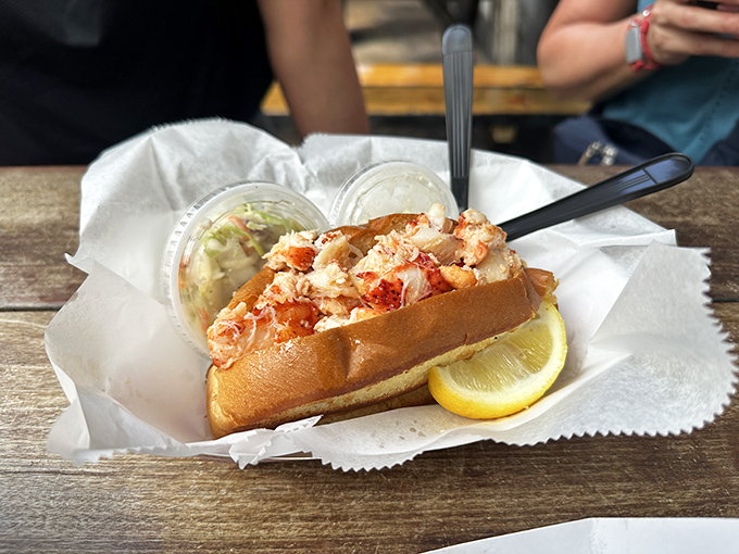 The legendary Maine Lobster Roll, where sweet chunks of lobster meat meet buttery bun in a romance that puts most rom-coms to shame.