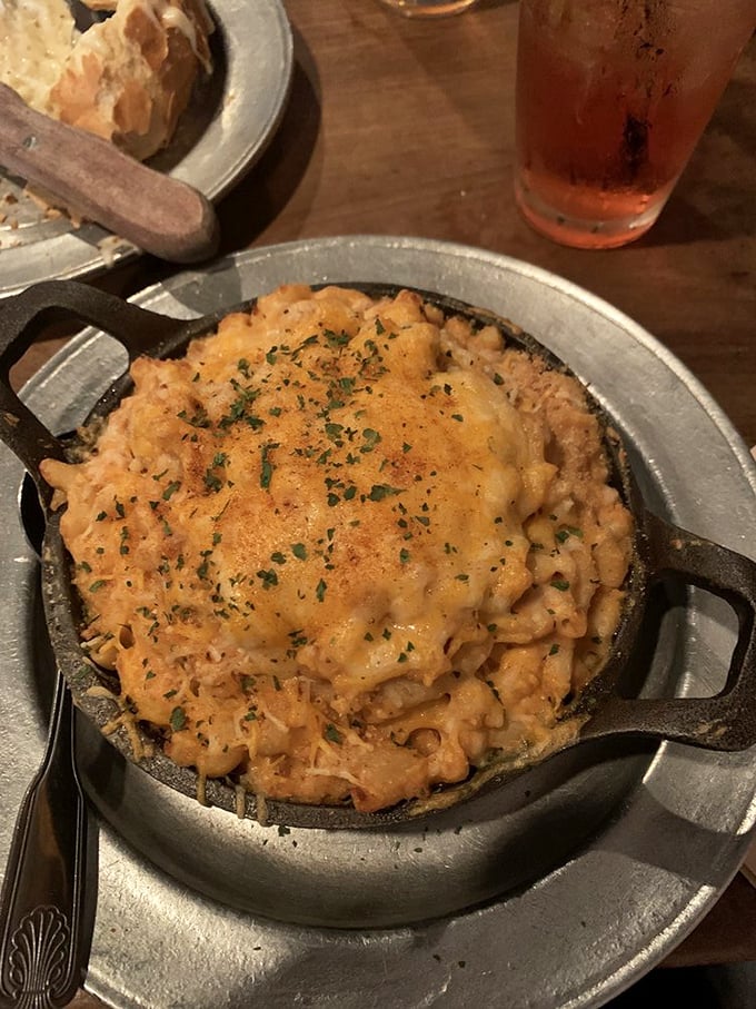 Mac and cheese nirvana! This skillet of molten cheese perfection has Delaware residents plotting cross-county pilgrimages for just one more bite.