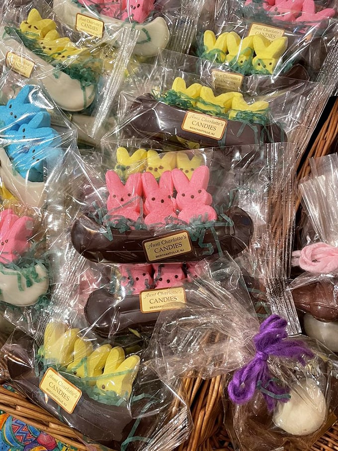 Easter's sugar army stands at attention – marshmallow bunnies in pastel uniforms ready to hop straight into your basket and heart.